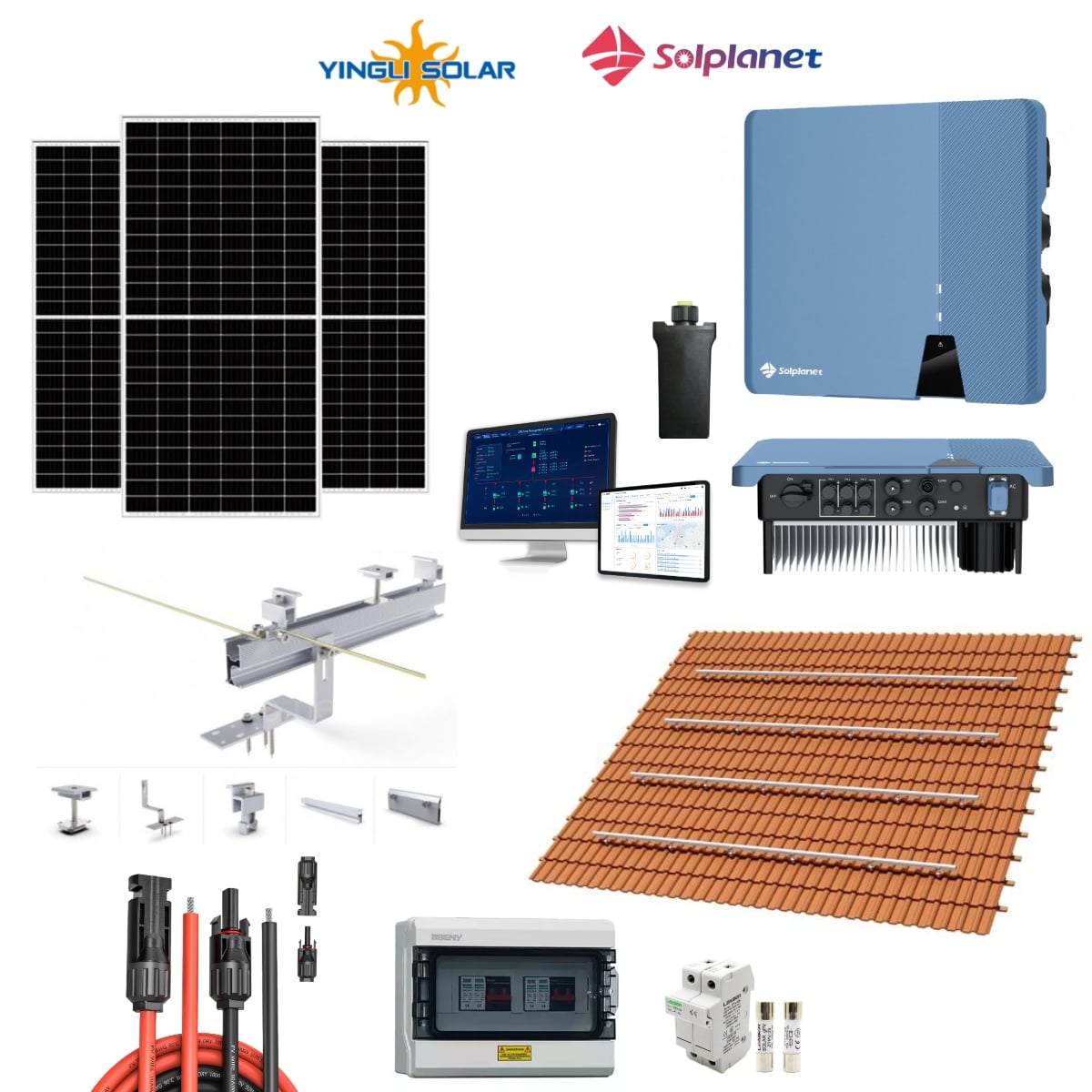 5 kW монофазна мрежова фотоволтaичнa система Solplanet - с включени ...